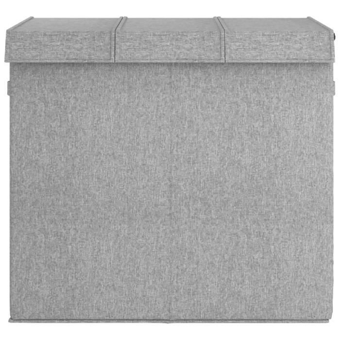 BigBen Panier à linge pliable Gris 64,5x34,5x59 cm Tissu en faux lin ...