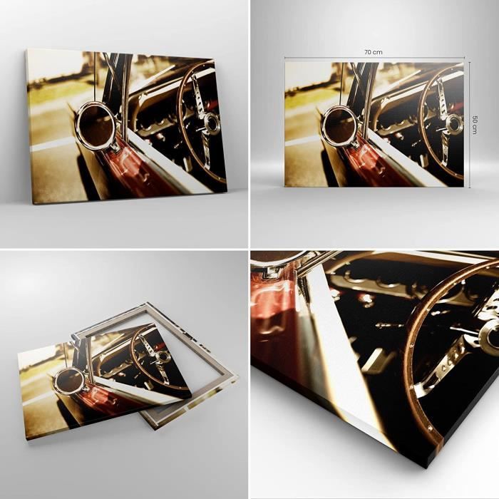 Toile Voiture côté roue-Decoration murale-Tableaux Décoration-Encadrée ...