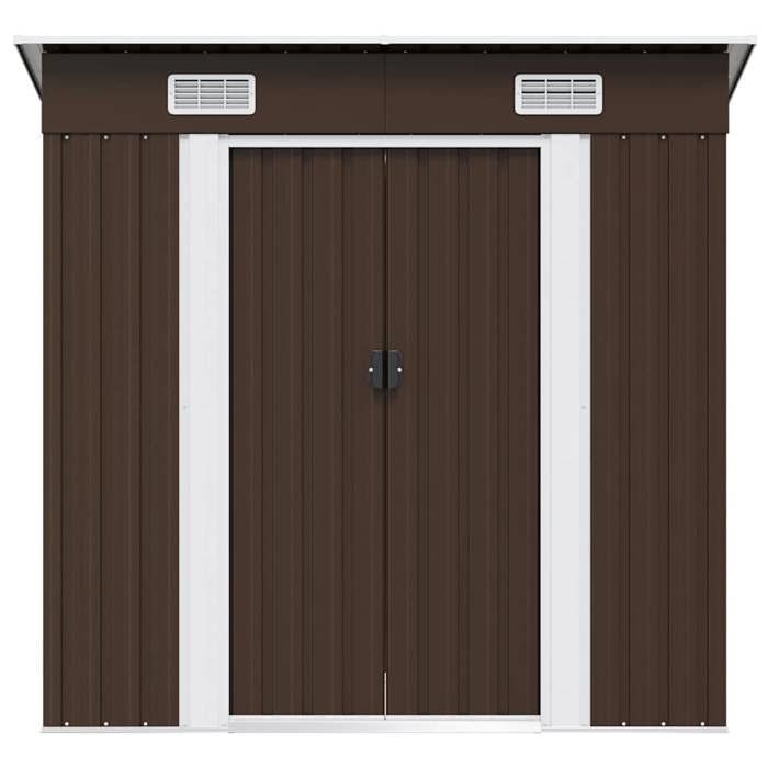 VENTE-FLASH Abri de stockage pour jardin Marron 194x121x181 cm - Acier ...