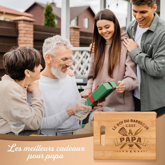Cadeau Fete Des Peres, Planche À Découper En Bambou Personnalisée 'Le ...