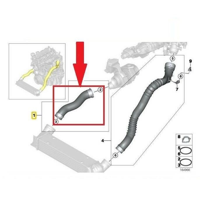 Durite de Turbo pour BMW E82 E84 E88 118d E90 316d 318d E91 318d ...