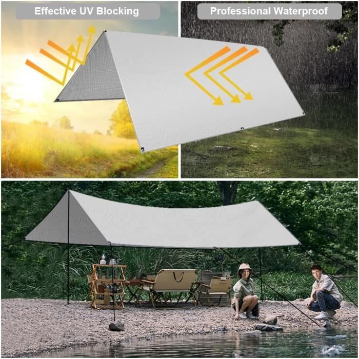 Bâche Anti-Pluie, 3X3M Camping Rain Tarp Toile De Tente, Abri De ...