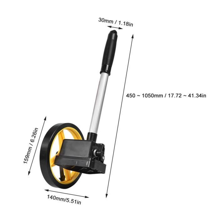 CET - Roue de distance Roue de mesure portable 0 ~ 9999.9m Rouleau de ...