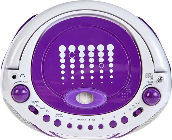 Violet et blanc 477112 Radio / Lecteur CD / MP3 Portable Pop Purple ...