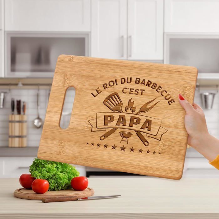 Cadeau Fete Des Peres, Planche À Découper En Bambou Personnalisée 'Le ...