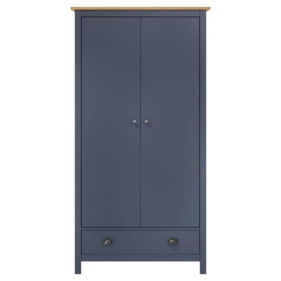 DUOKON - Garde-robe à 2 portes Hill Gris 89x50x170cm Bois de pin solide ...
