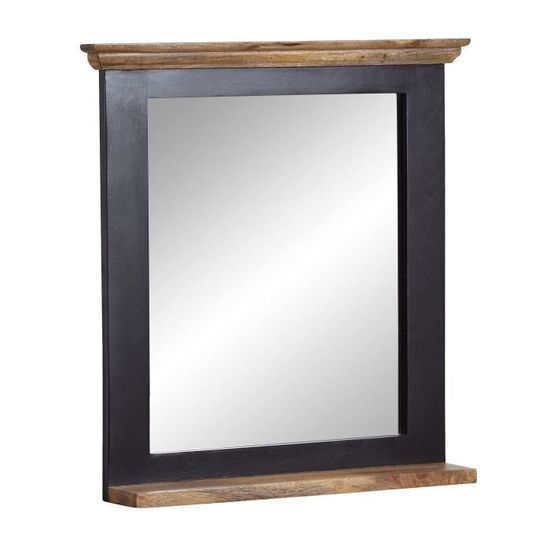FineBuy Miroir Murale Bois Massif Manguier 73x78x15 cm Mur Grand Salle ...