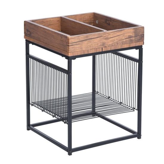 FurnitureR Table de Chevet Table d'Appoint Bout de Canapé Double Couche ...