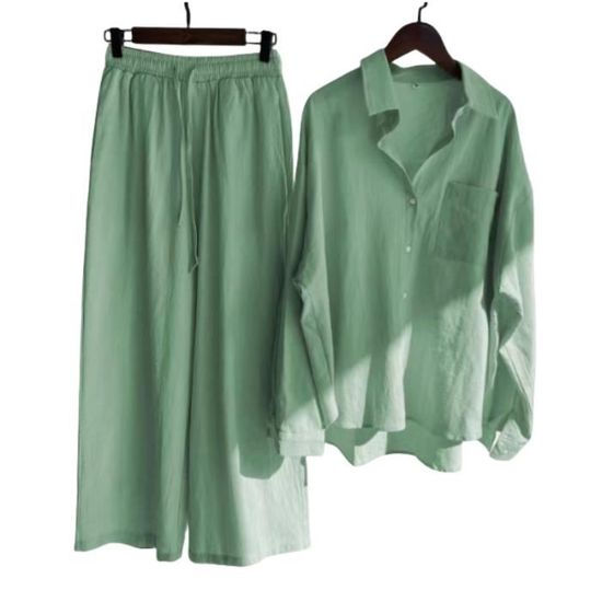 ENSEMBLE DE VETEMENTS en Lin Femme 2 Pièces Survêtement Coton et Lin ...