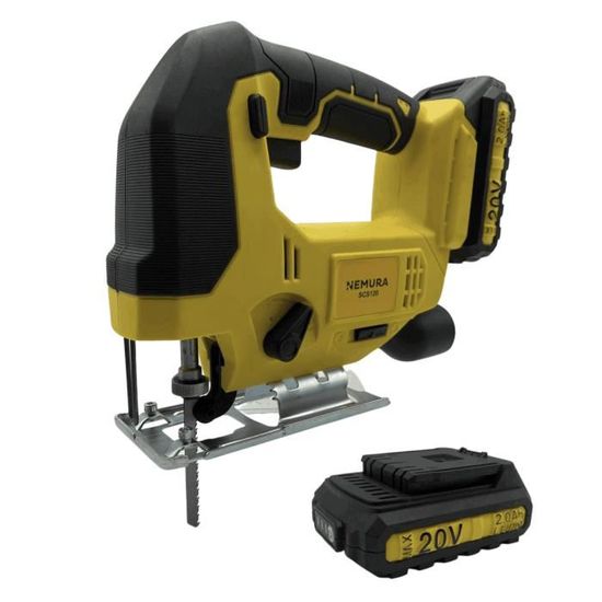 Scie Sauteuse sans fil 20V NEMURA + 2 Batteries 2Ah + Chargeur rapide ...