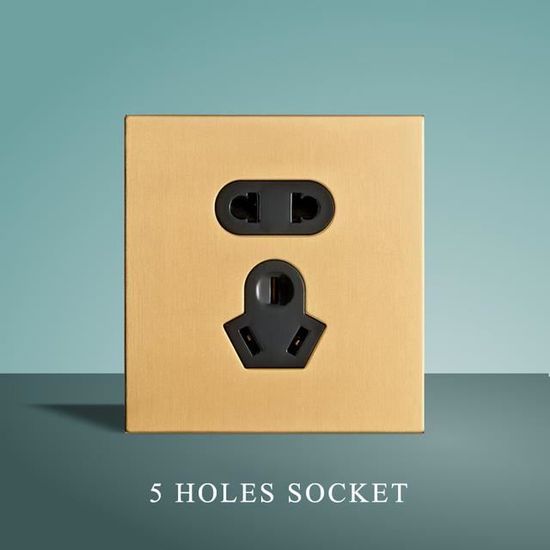 Interrupteur mural,5 HOLES SOCKET-220V-CN Standard--Applique Murale ...
