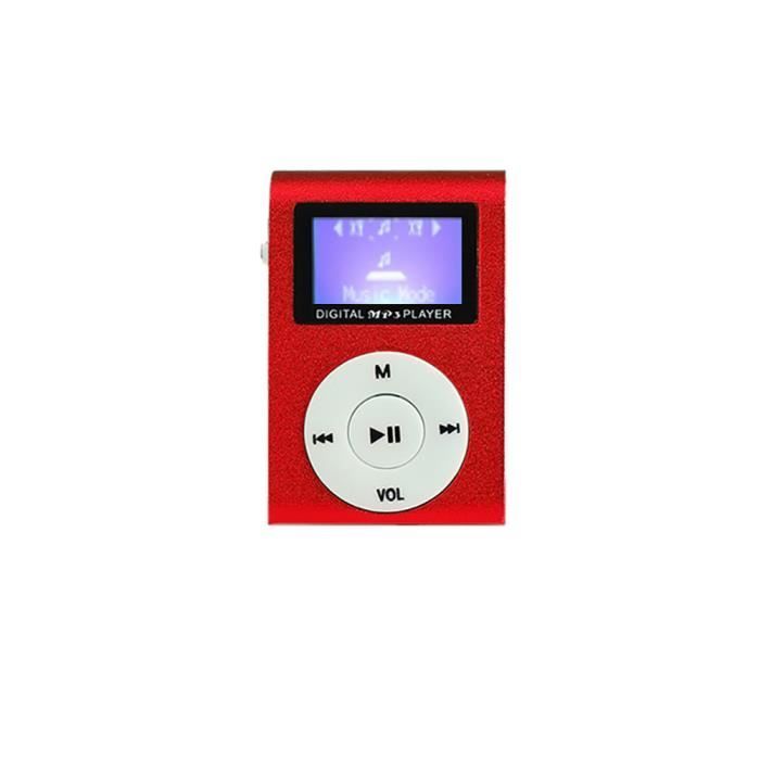 Rouge-Baladeur de mode, Mini lecteur MP3, USB, avec écran LCD, Support ...