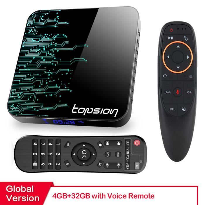 Ue Plug - 32g avec aérien - boîtier Smart TV Android 10.0, 4 go 64 go, 4K H.265, lecteur ...