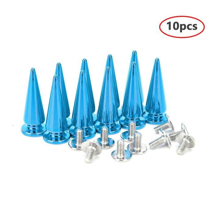 DPois Lot de 10 Rivet Cône Punk Rivets à Vis Rivet Goujon Bouton Metal ...