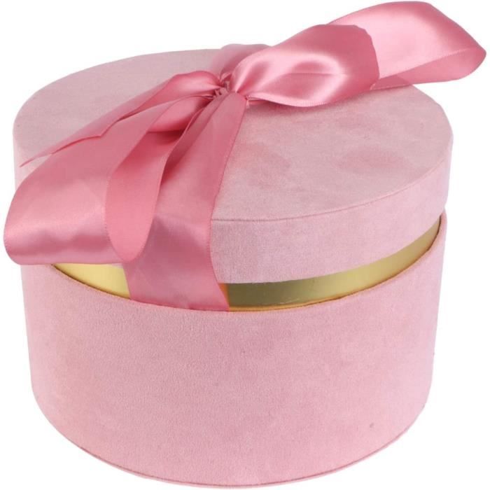 Boîte-cadeau ronde avec couvercle, boîte en papier à fleurs d'emballage ...