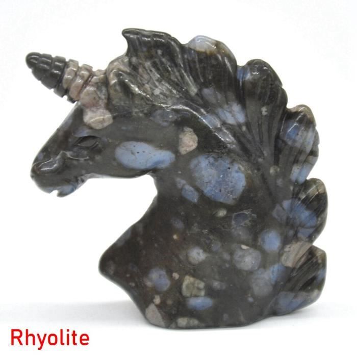 Pierres précieuses,Statue de licorne en pierres naturelles sculptées ...