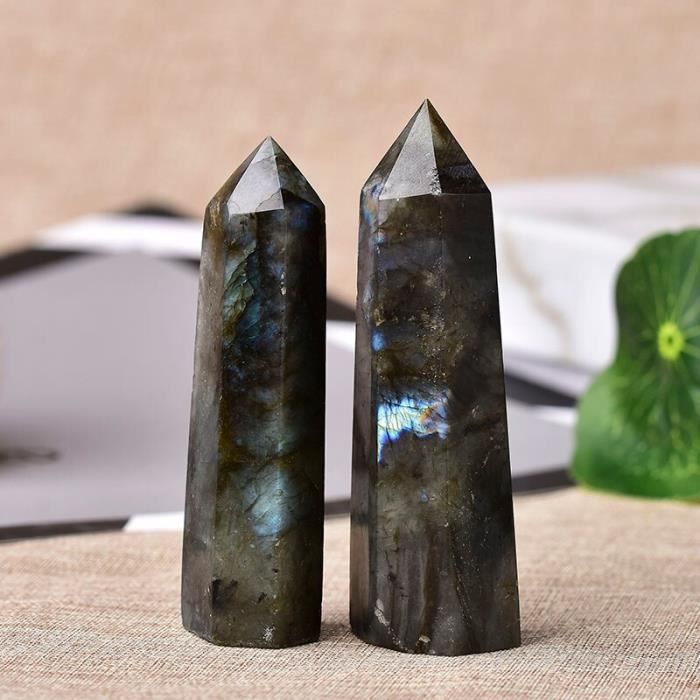 Pierre,Barre hexagonale en cristal 100% naturel, pointe de cristal ...