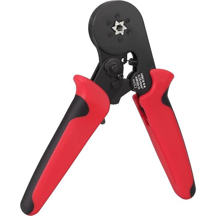 Pince à Sertir 0.25-6mm² Réglable 24-10AWG Cosses à Sertir à Sertir 6-6 Pinces à Sertir à ...