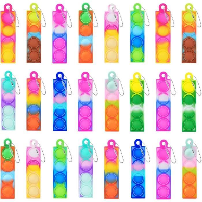 Ensemble Pop It Fidget Toy Avec Porte-Clés, Mini Jouets À Presser ...