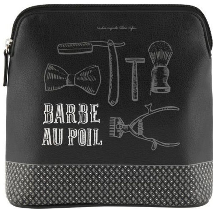 Trousse de Rasage Toilette "Barbe au Poil" Rangement Accessoires pour ...
