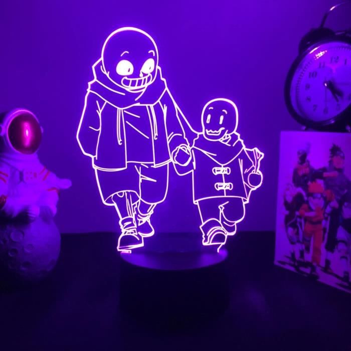 Undertale Veilleuse Led Illusion 3D Avec Télécommande Usb, 7 Couleurs ...