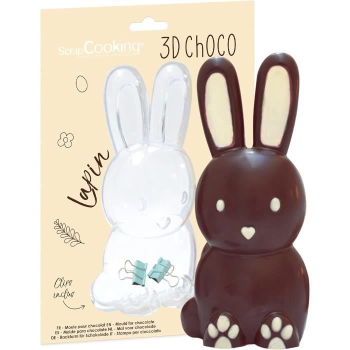 Moule Rigide Chocolat Lapin Moule 3D Choco Pour Créer Lapins De Pâques ...