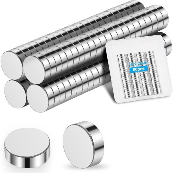 10×2Mm Aimants Tableau Magnétique, 80 Pièces Petit Aimant Puissant ...