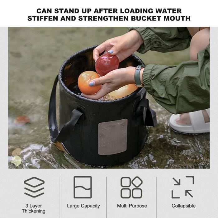 Seau pliant 10 L Seau pliable 10L, seau à eau pliable Portable ...