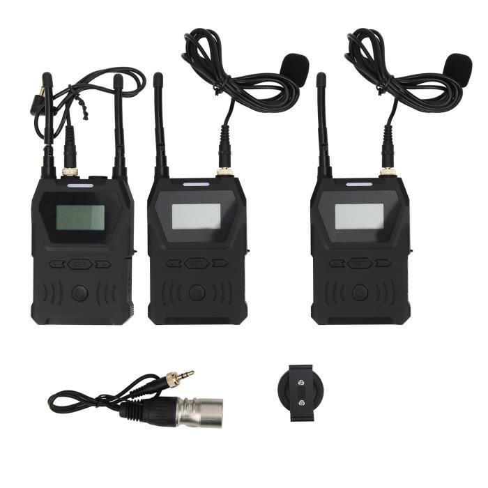 Fdit Microphone double canal YELANGU Microphone à Cravate Sans Fil UHF ...