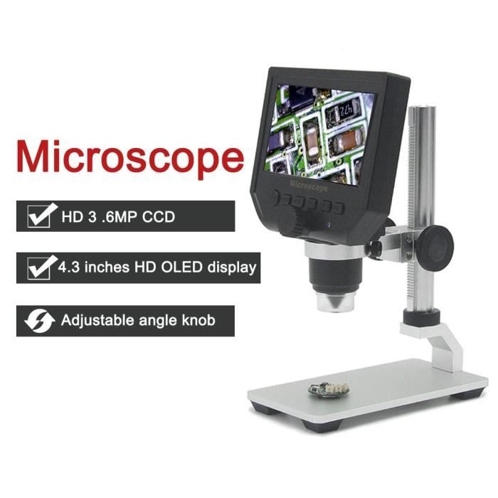 Hd 3.6mp ccd pixel 4.3 "écran oled lcd microscope numérique zoom ...