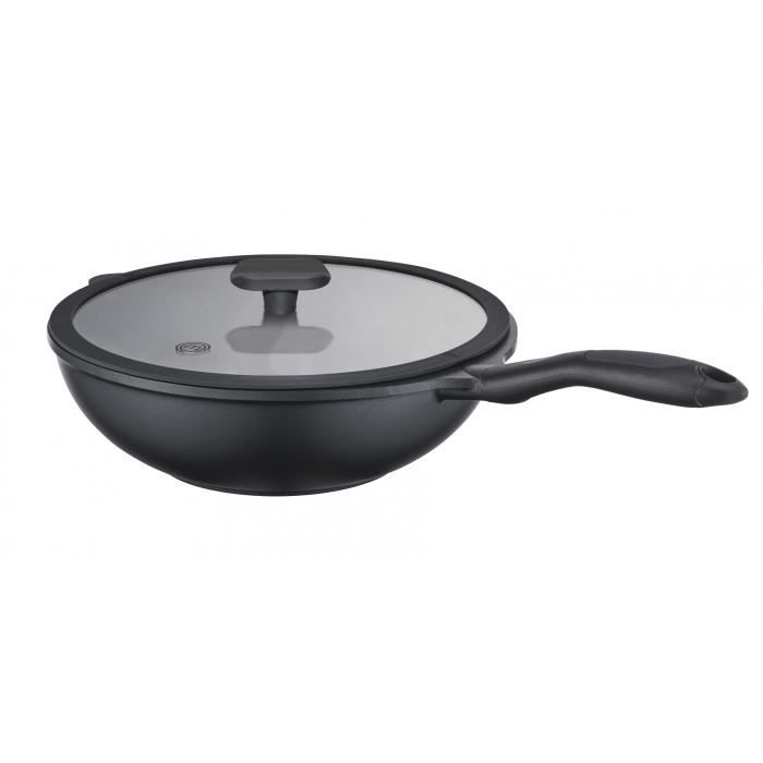 MasterChef poêle à wok 28 cm en aluminium noir - Cdiscount Maison