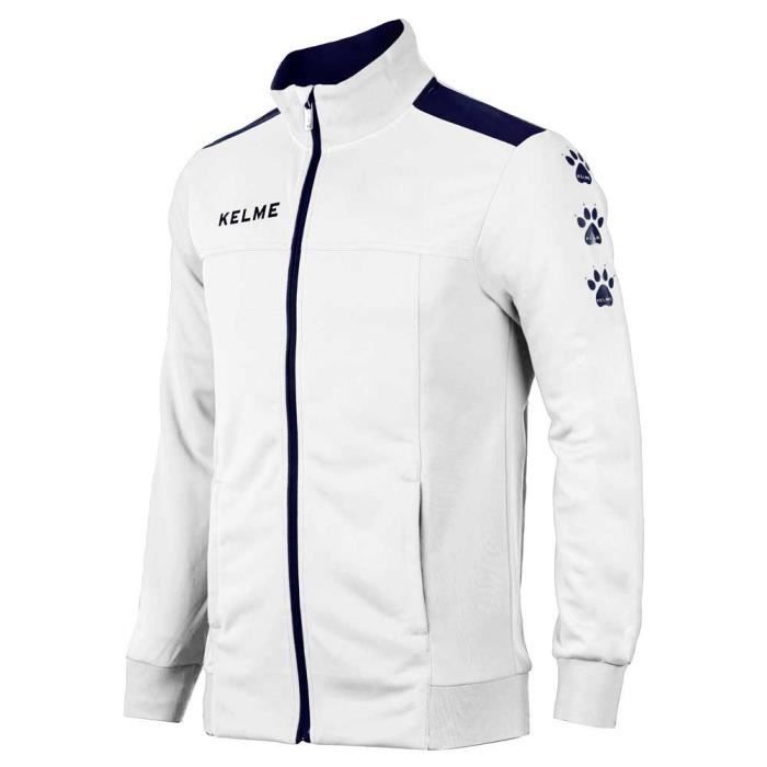 Veste de survêtement homme KELME Lince - Blanc-bleu marine - 100% polyester White / navy ...
