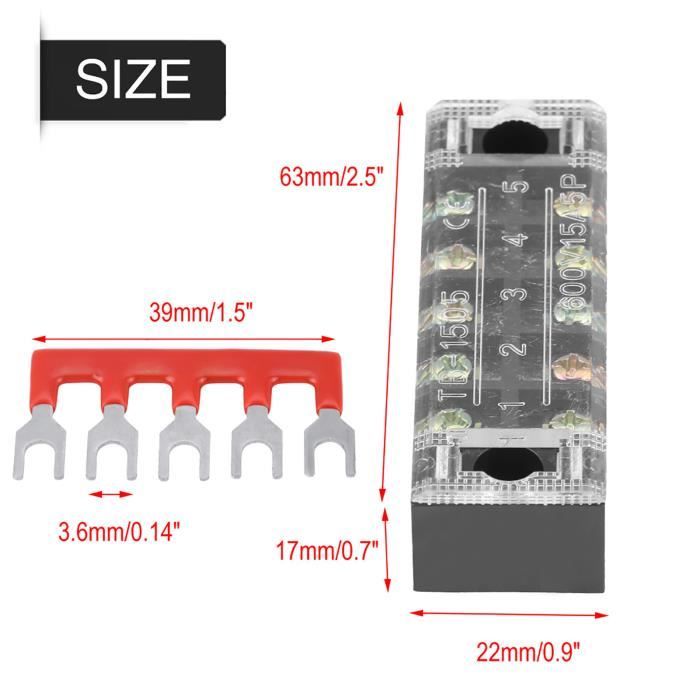 ABB Pwshymi - 5 positions bornier à vis 5 pièces double rangée 5 ...