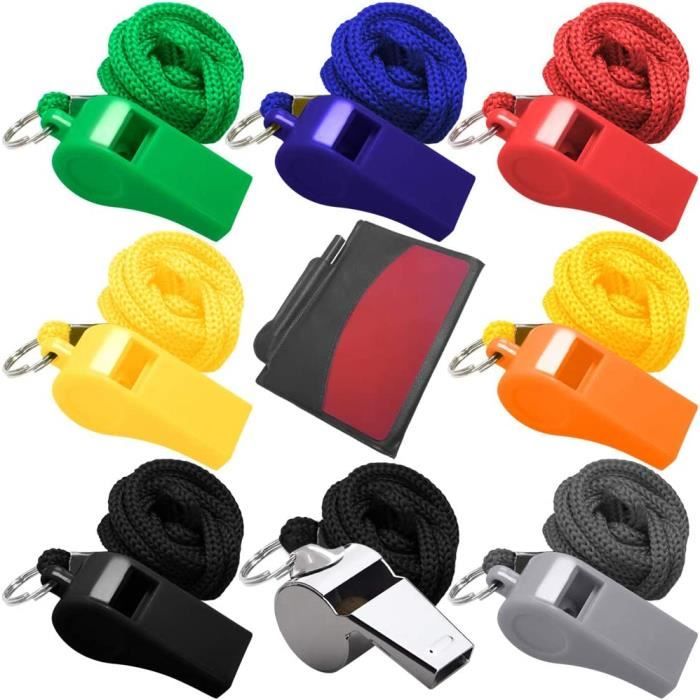 FineGood 8 Packs Sport Sifflet avec l'arbitre Carte Set, 7 Plastique et ...