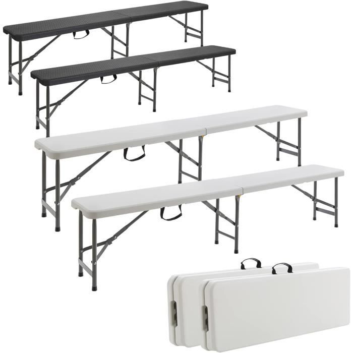 Bancs Pliables Pliant 2 pièces Banc de Camping Banc de Jardin Picnic ...