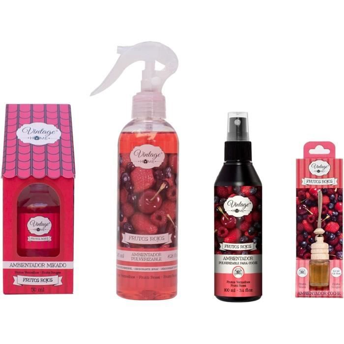 VINTAGE PARFUM. Pack désodorisant pour Voiture et Maison. Parfum Fruits ...