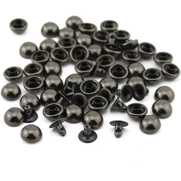 100 Set 7Mm Rivets À Tête Ronde Clou Rivet Champignon Rivets Goujons ...