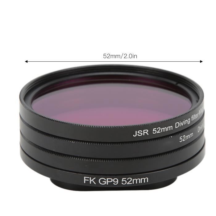 ZER-Kit de filtre rouge jaune violet Caméra d'action 52mm ND filtre d ...