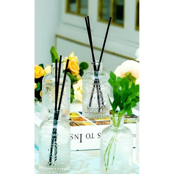 Lot De 6 Petits Vases En Verre Transparents, Mini Bouteilles ...