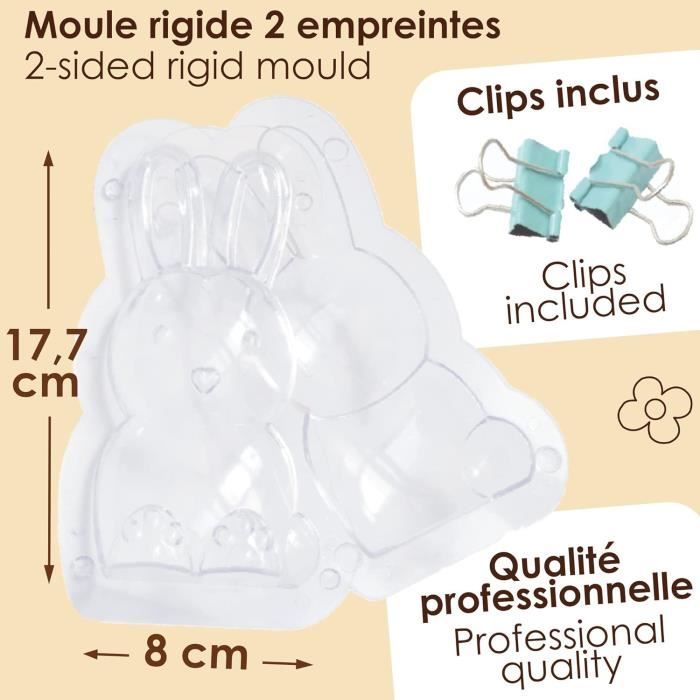 Moule Rigide Chocolat Lapin Moule 3D Choco Pour Créer Lapins De Pâques ...
