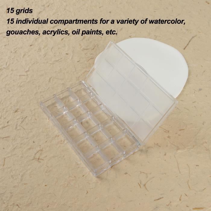 Shipenophy Boite à Peinture Transparente, 15 Compartiments, Portable ...