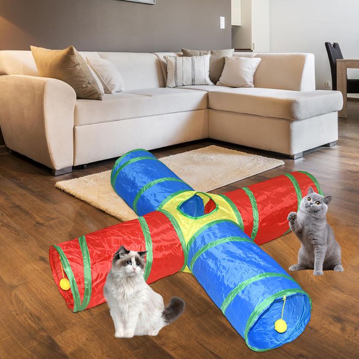 Tunnel pour chat - GIGICIAL - Pliable - 45x25 cm - Intérieur ...