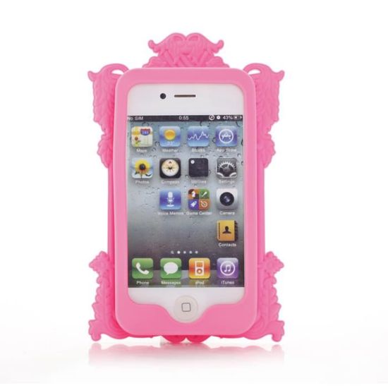 Coque silicone rose cadre miroir pour iPhone 4 / 4S - Cdiscount Téléphonie