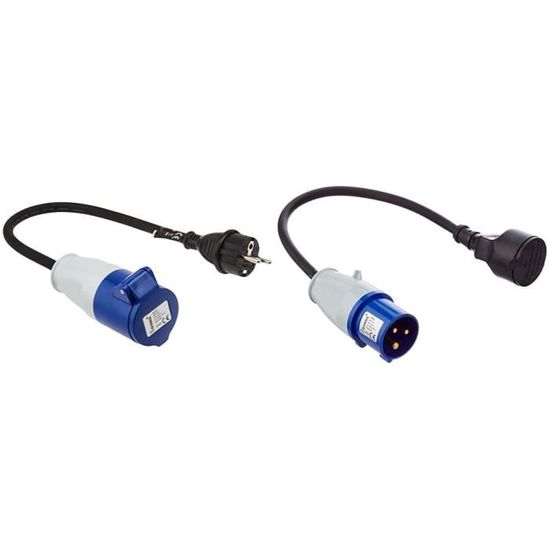 Perel ECEEC 40 cm Adaptor Cable Schuko Plug to CEE Socket ECEEC3M Câble ...