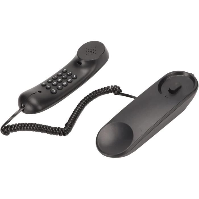Téléphone Fixé au Mur, Téléphone Fixe Filaire Multifonctionnel à Gros Boutons avec Fonction de ...