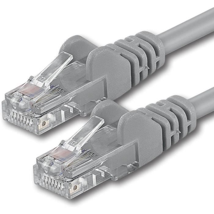 7,5m - gris - 1 pièce - CAT6 Câble Ethernet Set - Câble Réseau RJ45 ...