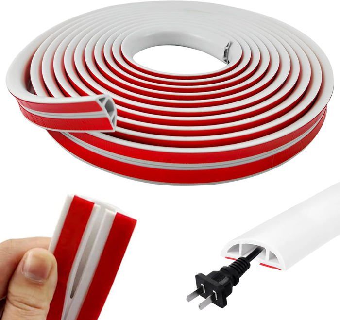 8m Cache Cable TV Mural Blanc,30 x 10 mm Goulotte Passe Cable Flexible ...