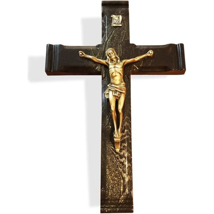 Croix Funéraire en Pierre avec Christ en Bronze - Cdiscount Au quotidien