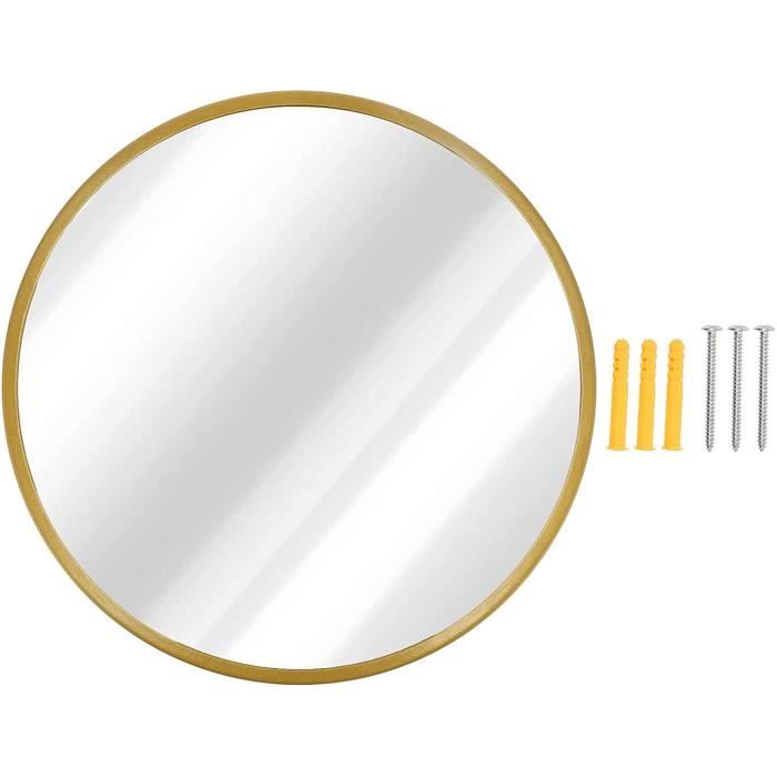 Miroir Rond à Fixation Murale, Miroir Rond Doré avec Cadre en Métal ...