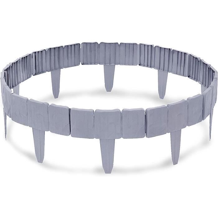 20 Pièces Bordure de Jardin en Plastique Flexible 5m Clôture de Pelouse ...